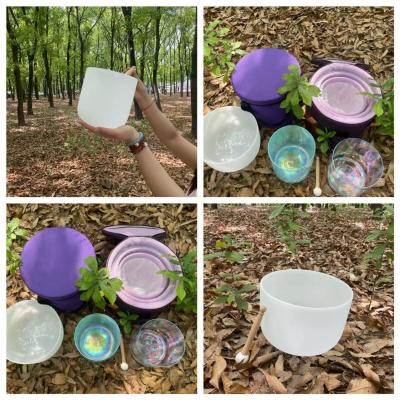 China Customized Shape 99.99% Pure Quartz Crystal Singing Bowl for Chakra Healing and Meditation for sale