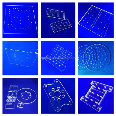 China Custom Laser Drilling Sandblasted Fused Quartz Plate Corrosion Resistant for Semiconductor and Laboratory Equipment for sale