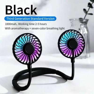 China Portable Mini Neck Fan Hands Free Wearable USB Rechargeable Foldable Quiet Personal Fan for sale