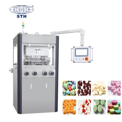 China 25 mm Tablet Automatic Rotary Tablet Press Machine mit 100kN Druck und 40r/min Turrengeschwindigkeit zu verkaufen