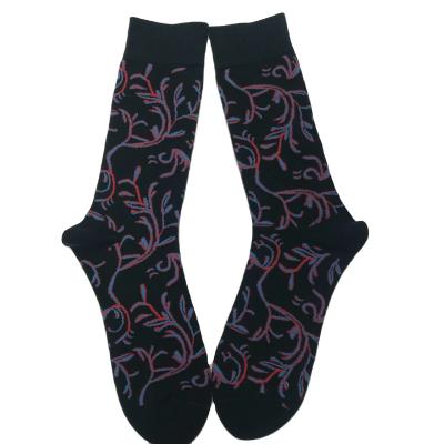 Men's Hip Hop Street Style Socks Custom Label Black Cotton Socks with Personalized Print