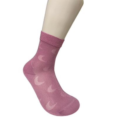 100% Fashion Stylish Minimalist Women's Shiny Silk Nylon Socks with Anti-slip Feature