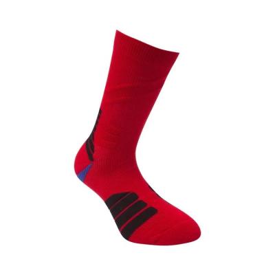 Red White Cotton Athletic Sport Crew Socks Custom Logo Print Pattern Design for Men Women