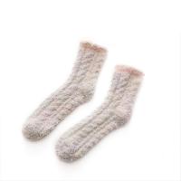 China Soft Warm Winter Socks with Print Pattern Fuzzy Thick Cozy Polyester Socks for sale