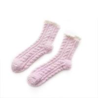 China Soft Warm Winter Socks with Print Pattern Fuzzy Thick Cozy Polyester Socks for sale