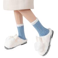 China Soft Warm Winter Socks with Print Pattern Fuzzy Thick Cozy Polyester Socks for sale