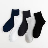 China Summer Fabric 2%elastane Multiple Color Solid Color Bamboo Casual Knitted Men's Socks for sale