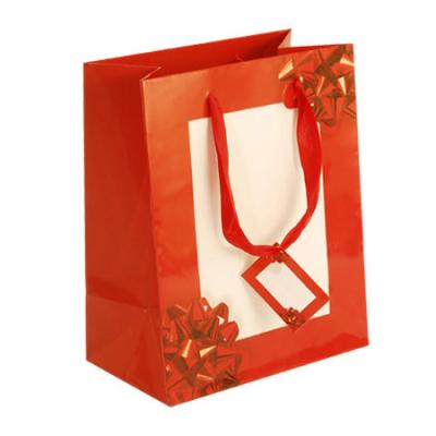 Cina Impresso, UV, lo scintillio, Tipon ha ricoperto la stampa delle borse di carta rosse del regalo/acquisto/abbigliamento di maniglie in vendita