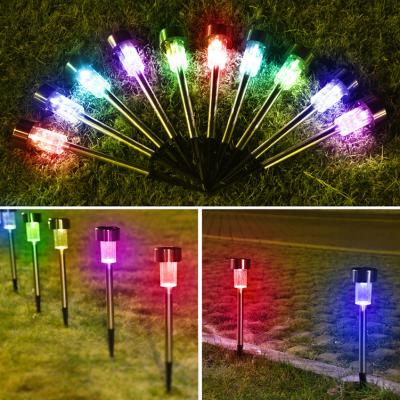 Cina 10 Pack Solar Lights Outdoor, Solar Powered Pathway Landscape Light Garden Stainless Steel ROHS Ce 1-year Ip44 FCC in vendita