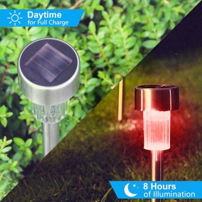 Cina 10 Pack Solar Lights Outdoor, Solar Powered Pathway Landscape Light Garden Stainless Steel ROHS Ce 1-year Ip44 FCC in vendita