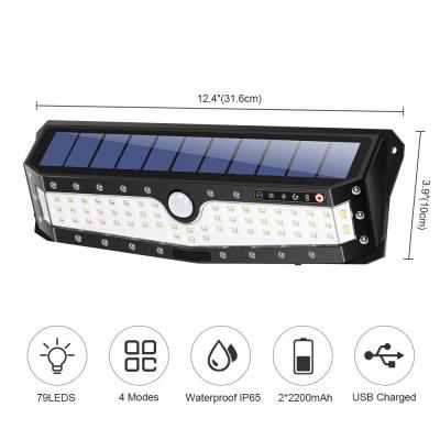 Cina Outdoor Solar Security Lights,79 LED Motion Sensor Super Bright Wall Lights in vendita
