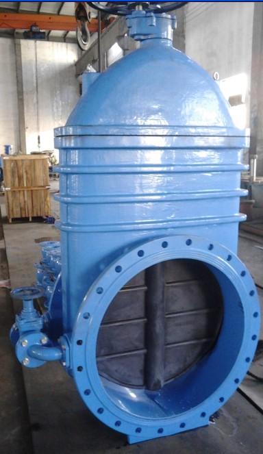 DN300 , 400 , 500 , 600 Resilient Seated Cast Iron Gate Valve With Bypass 1