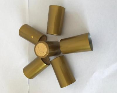 China Pvc-Hitte - het inkrimpbare van de Foliecapsules van de Wijnfles de Oliebewijs paste Embleemdruk aan Te koop