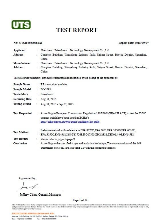 REACH - Shenzhen Friendcom Technology Development Co., Ltd.
