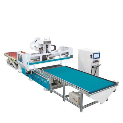 China Automatic Nesting CNC Wood Machine With Loading And Unloading Labelingsystem With Spindle &Boring System Can Cut &drill for sale