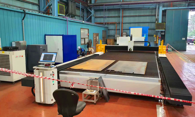 5 Axis Stable Plate Steel Fiber Laser Bevel Cutting Machine For K Groove Processing