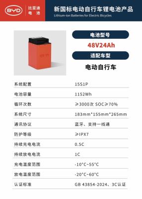 China BYD Lithium-ion Battery for Electric Bicycle Model 48V24Ah for sale