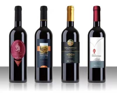 Cina Gli autoadesivi liberi dell'etichetta del vino rotolano il rosso di alluminio morbido degli autoadesivi del certificato impresso oro in vendita