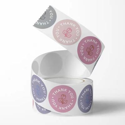 Cina L'autoadesivo della cancelleria identifica i marchi che stampabili il rosa vi ringrazia Logo Stickers Pastry Wrapping a 1 pollici in vendita