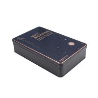 China Wallet Metal Tin Boxes Container Square Biscuit Case Luxury Moon Cake Rectangular for sale
