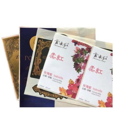 Cina Marchio impresso su ordinazione degli autoadesivi della stagnola di oro per le etichette dell'autoadesivo della bottiglia del vino rosso dei certificati in vendita