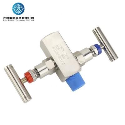 China 316SS Flow Transmitter Manifold 6000 PSIG 2 Way Manifold For Pressure Transmitter for sale