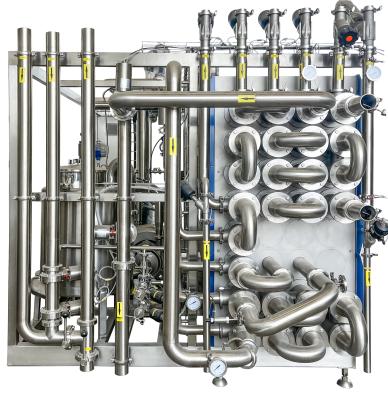 China SUS304/316 Esterilizador UHT para linha de processamento líquido de leite/iogurte/ovo Máquina de esterilização UHT com esterilizador tubular PLC à venda