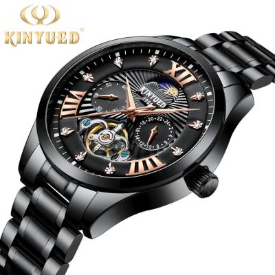 China KINYUED High Quality Custom Waterproof Watch Watch Buckle Stainless Steel Automatic Mechanical Watch Men for sale