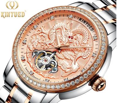 China KINYUED watches men wrist Automatic Mechanical Movement stainless steel band custom logo for sale