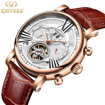 China Fashion brand KINYUED tourbillion watch mechanical luminous hand automatic mechanical mens watch for sale