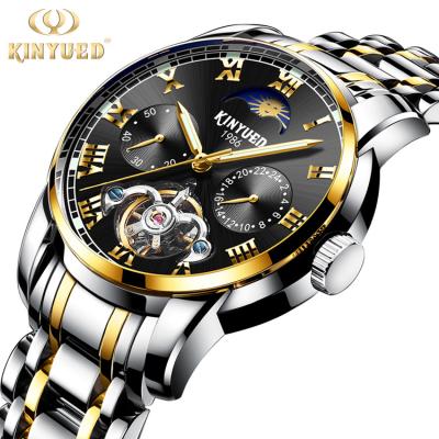 China Luxury Mechanical Wrist Watch Tourbillon  Automatic Movement Mens Skeleton Moon Phase Automatic Mechanical Watch for sale