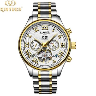 China KINYUED Brand Two-Tone Gold Silver Case Automatic Movement Solid Stainless Steel Strap Waterproof Mechanical relojes for sale