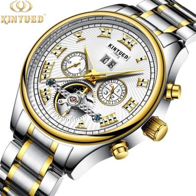 China KINYUED Brand Two-Tone Gold Silver Case Automatic Movement Solid Stainless Steel Strap Waterproof Mechanical Men's Watch for sale