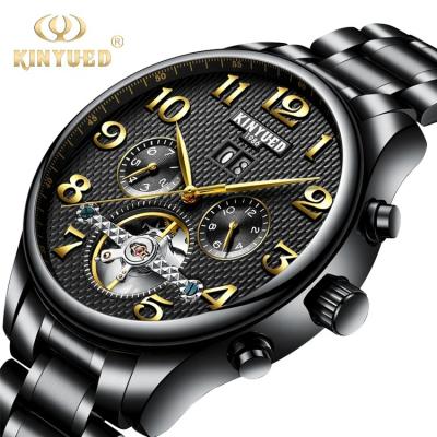 China Automatic mechanical KINYUED watch fashion stainless steel mens waterproof automatic mechanical watch for sale