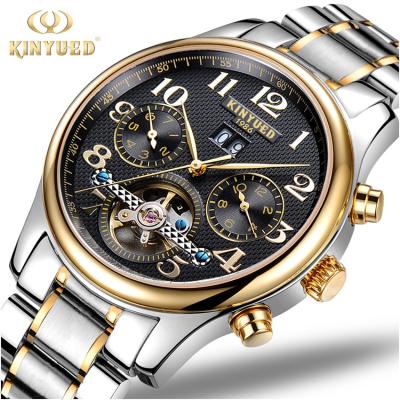 China Hot stainless Steel Men's business sport Tourbillon automatic mechanical movement wrist watch for sale