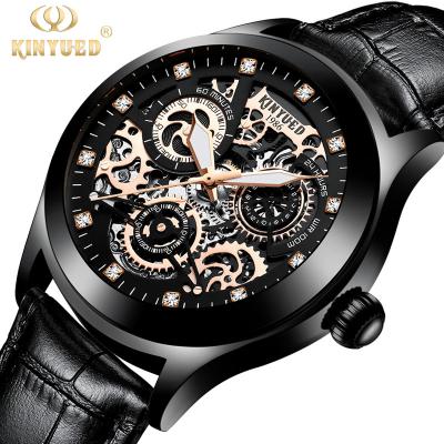 China KINYUED new design automatic watch movement stainless steel mechanical watch gold watch luxury reloj wristwatches for sale