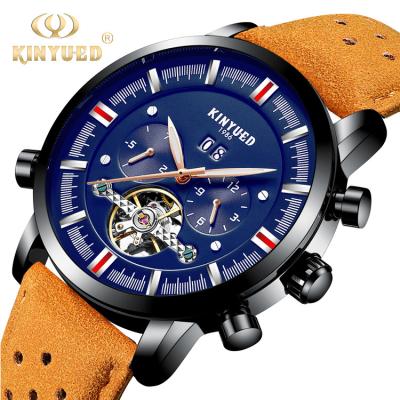 China KINYUED J019-7 Men's Automatic Tourbillon Hollow  Bottom Mechanical High-end Business Watch for sale