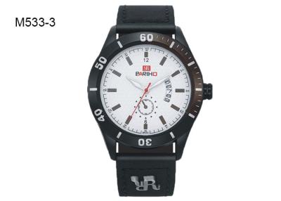 China Custom Logo Men's Quartz Watch Water Proof Wristwatch Leather Band M533 for sale