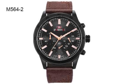 China Waterproof Men's Quartz Watch Chronograph 6 Pointers Leather Strap Wristwatch M564 for sale