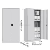 Quality Metal Steel 2 Swing Door 4 Shelves Office Filing Storage Cabinet Lock Organizer for sale