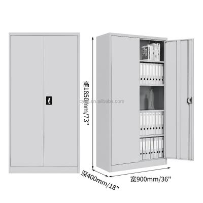 China Metal Steel 2 Swing Door 4 Shelves Office  Filing Storage Cabinet Lock Organizer for Office Garage  School for sale