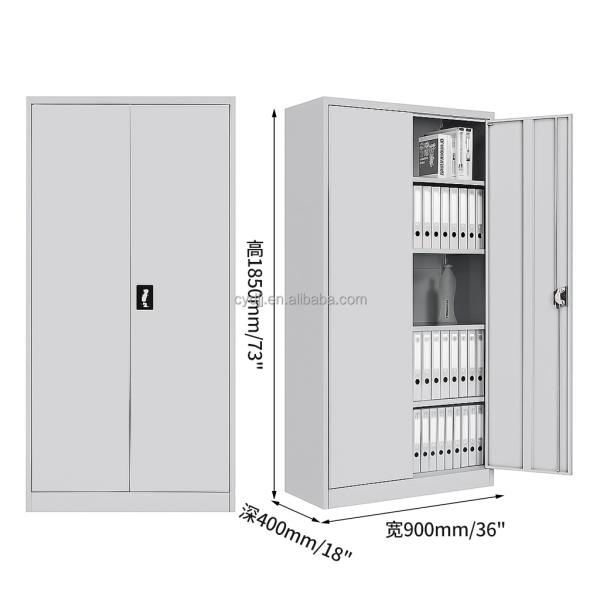 Quality Metal Steel 2 Swing Door 4 Shelves Office  Filing Storage Cabinet Lock Organizer for Office Garage  School for sale
