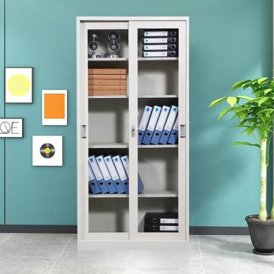 China Top-Ranked Modern Steel File Cabinet Home Hotel Office Lock Adjustable Bookshelf Glass Display Case Storage Made Durable Iron for sale