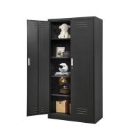 Quality Steel Metal Storage Cabinet With 2 Doors and 4 Adjustable Shelves Lockable for sale