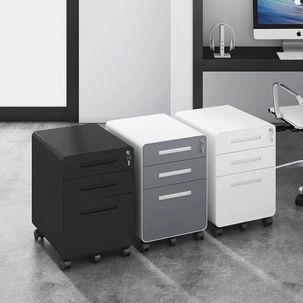 Quality Metal Mobile Pedestal Side Cabinet with 3 Drawers Steel Filing Storage for Home for sale