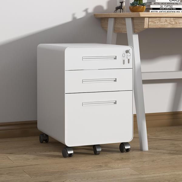 Quality Metal Mobile Pedestal Side Cabinet with 3 Drawers Steel Filing Storage for Home for sale