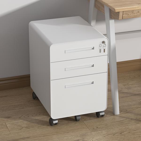 Quality Metal Mobile Pedestal Side Cabinet with 3 Drawers Steel Filing Storage for Home for sale