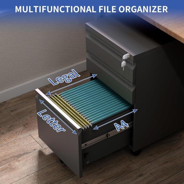 Quality Hot Sale 3-Drawer Office Furniture Full Rustproof Steel File Cabinet With for sale