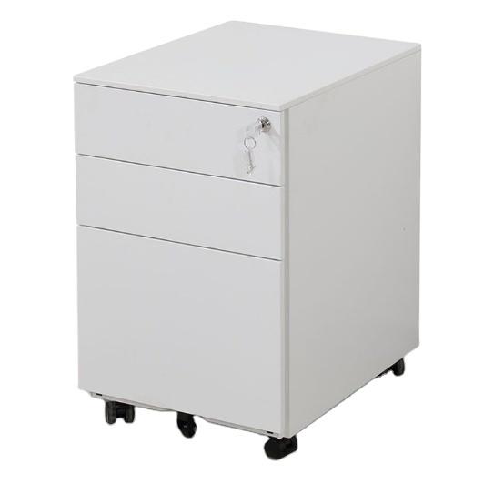 Quality Modern 3-Drawer Steel Office Furniture Mobile Pedestal File Cabinet Key Lock Schools Living Room Warehouse Workshop Hotel for sale