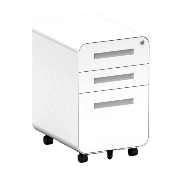 Quality Movable 3-Drawer Steel Mobile Pedestal Cabinet Underdesk File Storage with Adjustable Height Lockable Rollers for Office Use for sale